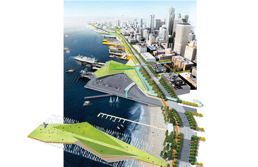 Future of the waterfront, 2011 (Aerial overview of conceptual ideas for ...